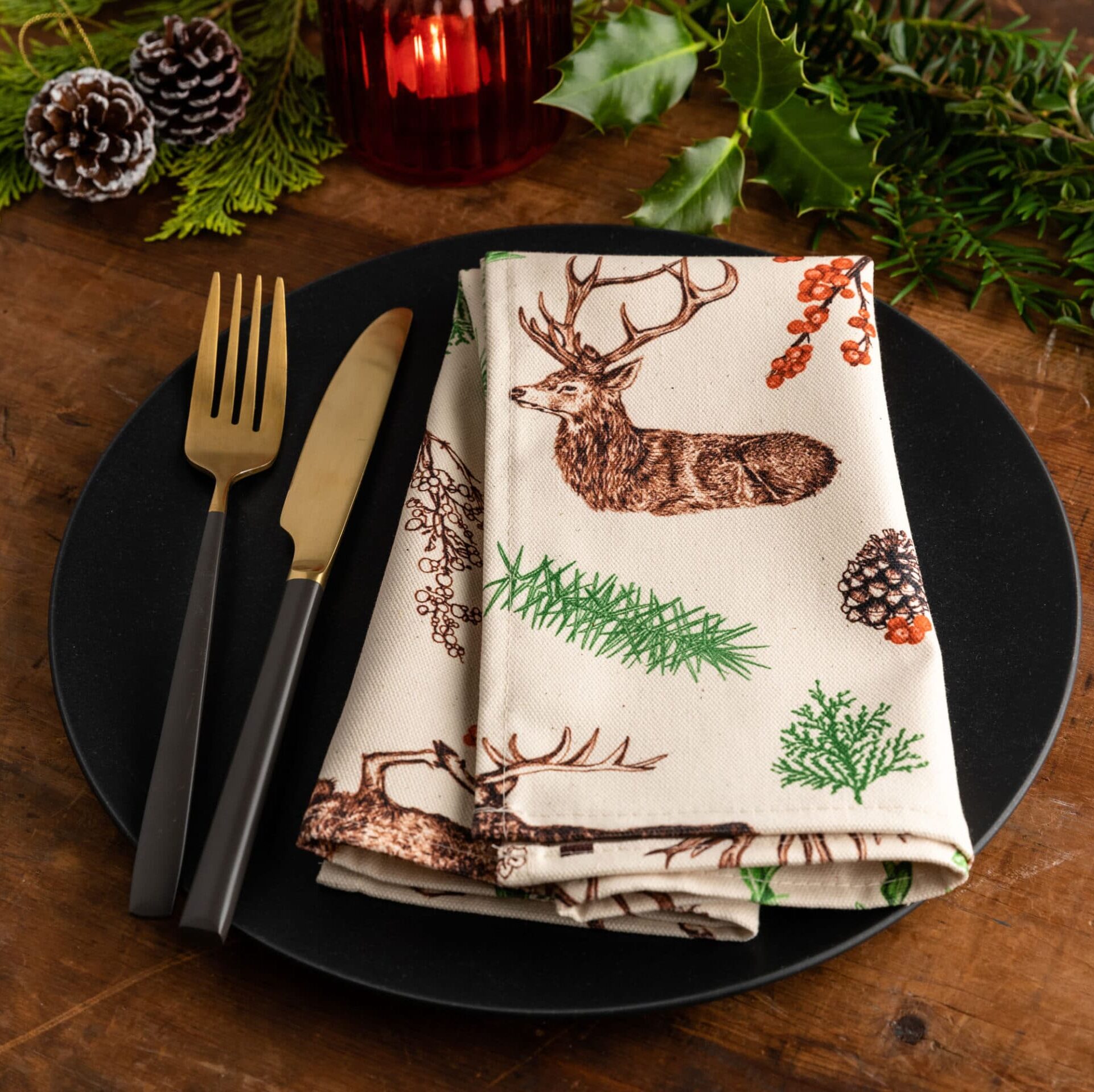 Christmas Reindeer Napkin | Wildlife Gifts by Cherith Harrison