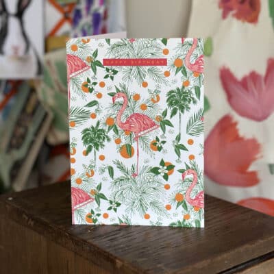 Flamingo Birthday Card | Illustrative Stationery by Cherith Harrison