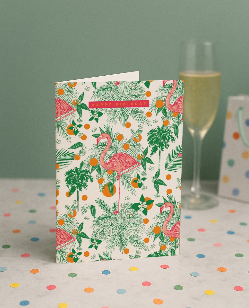 Flamingo Birthday Card | Illustrative Stationery by Cherith Harrison