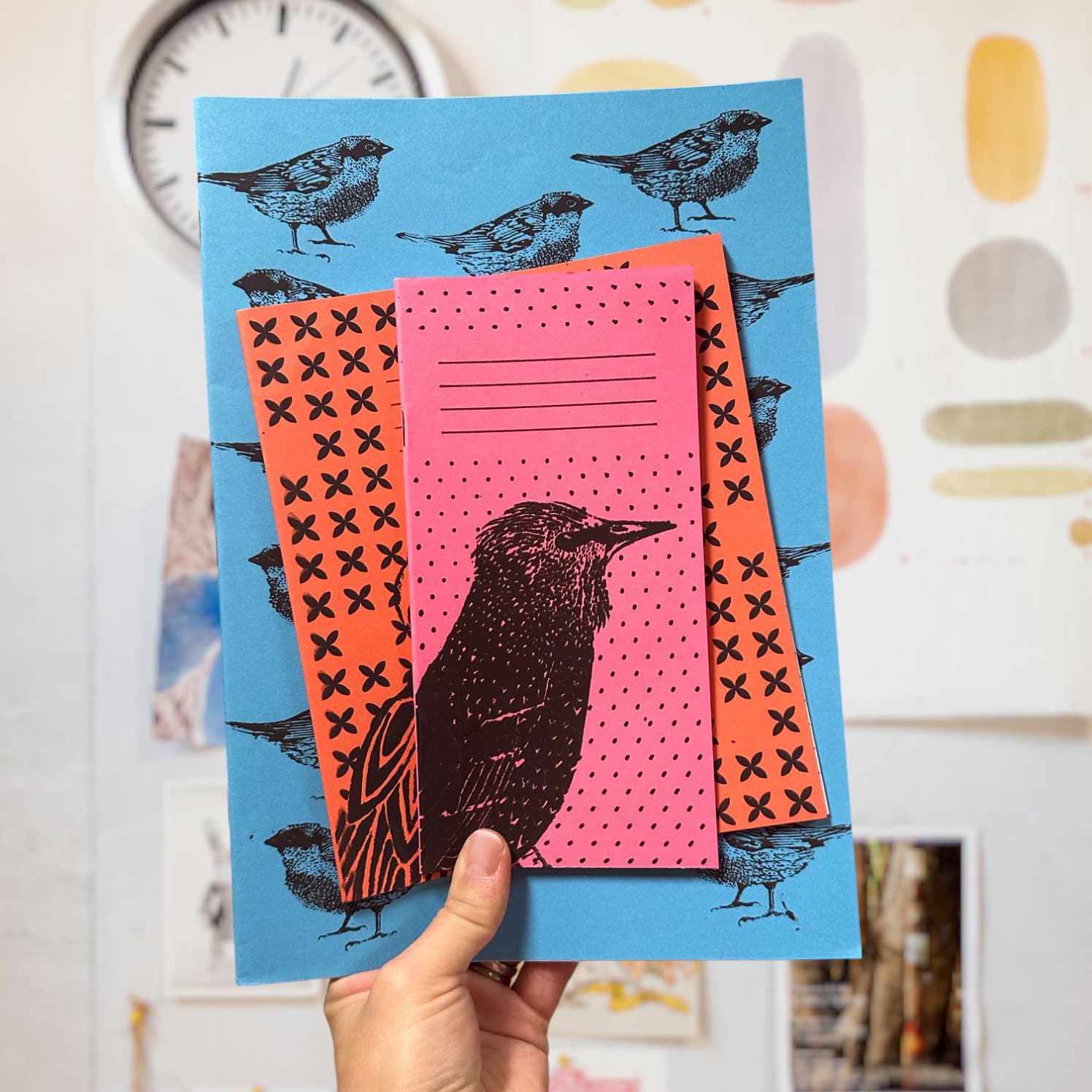Screen Printed Bird Jotters | Wildlife Stationery by Cherith Harrison
