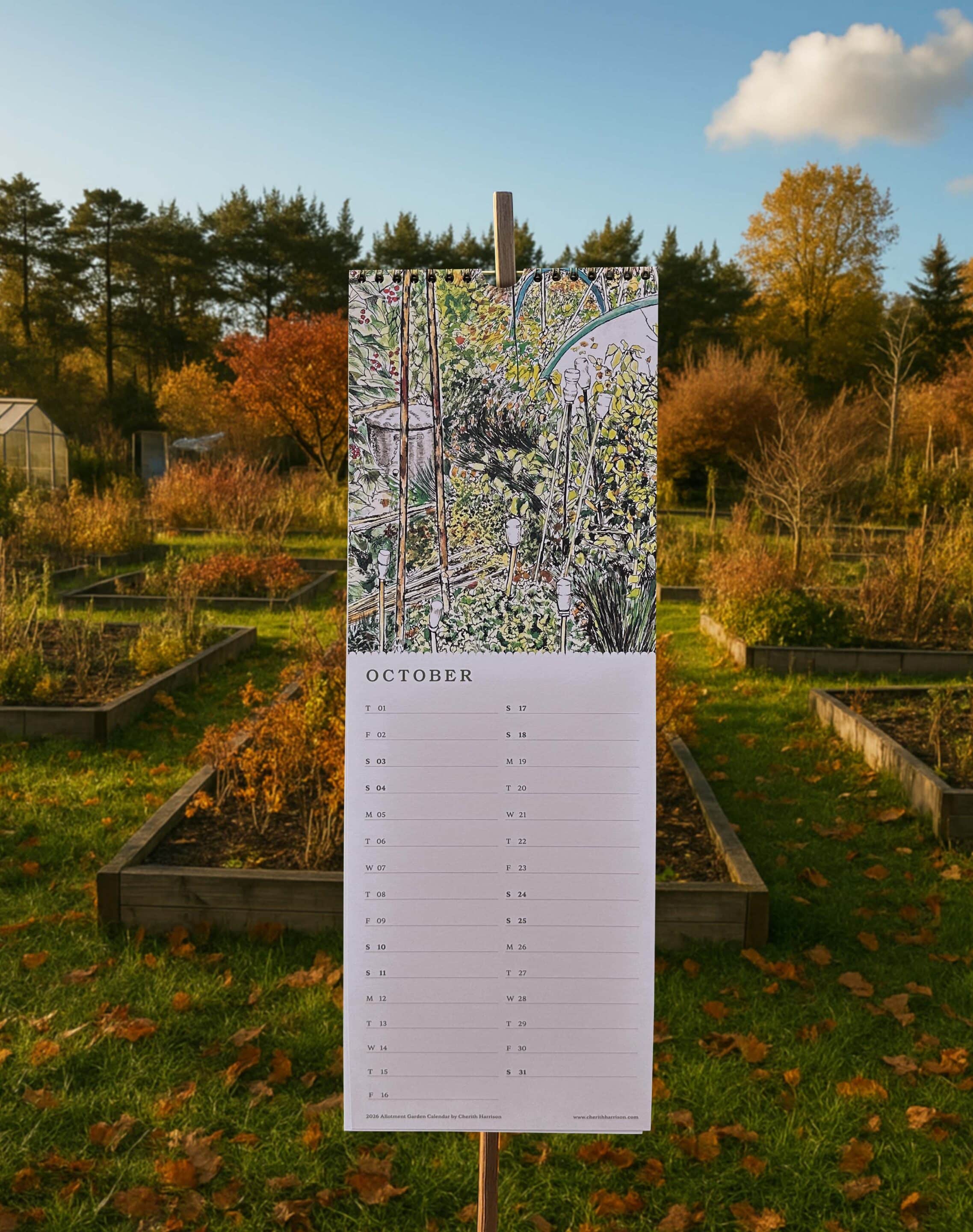2026 Allotment Garden Calendar | Art Gifts for Gardeners