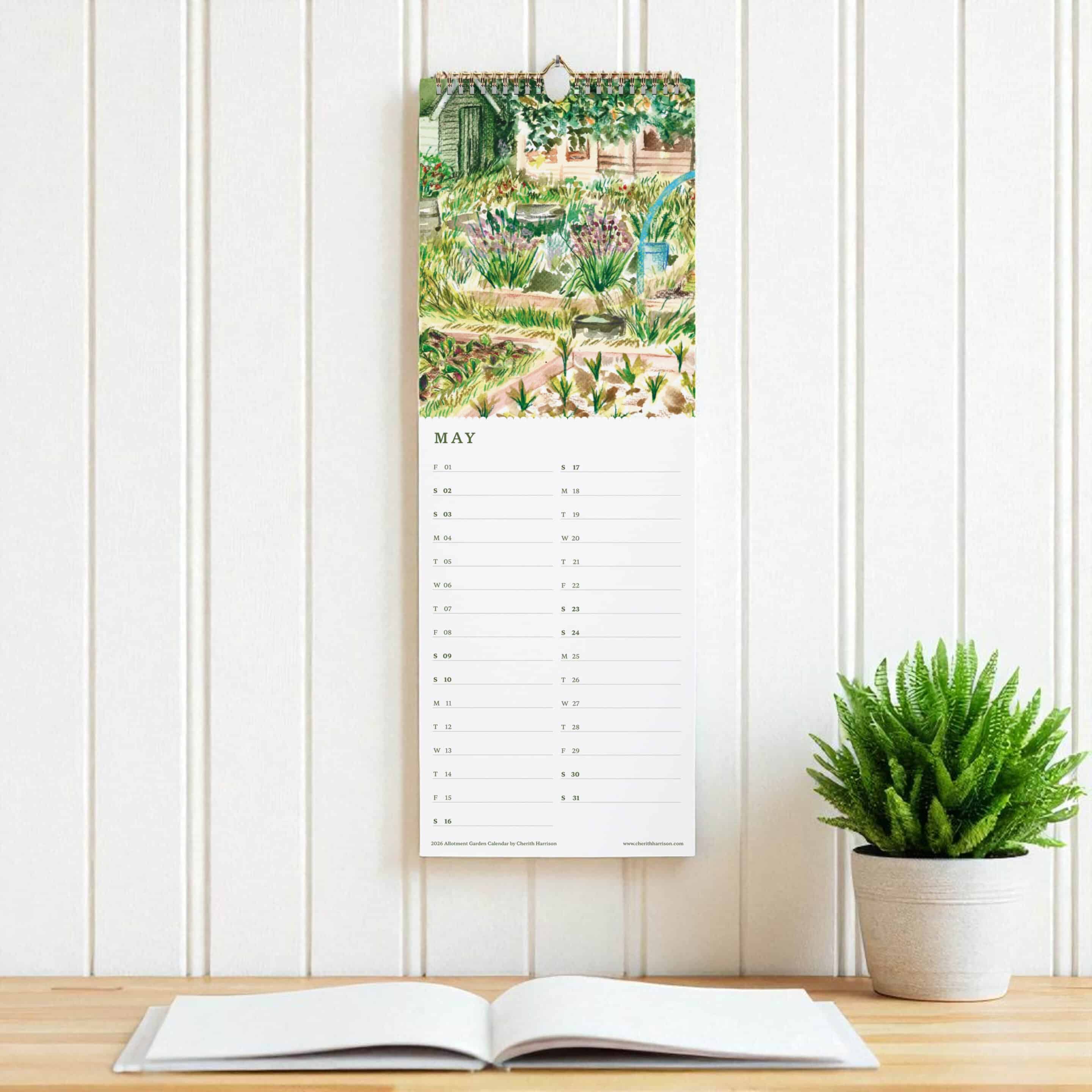 2026 Allotment Garden Calendar | Art Gifts for Gardeners