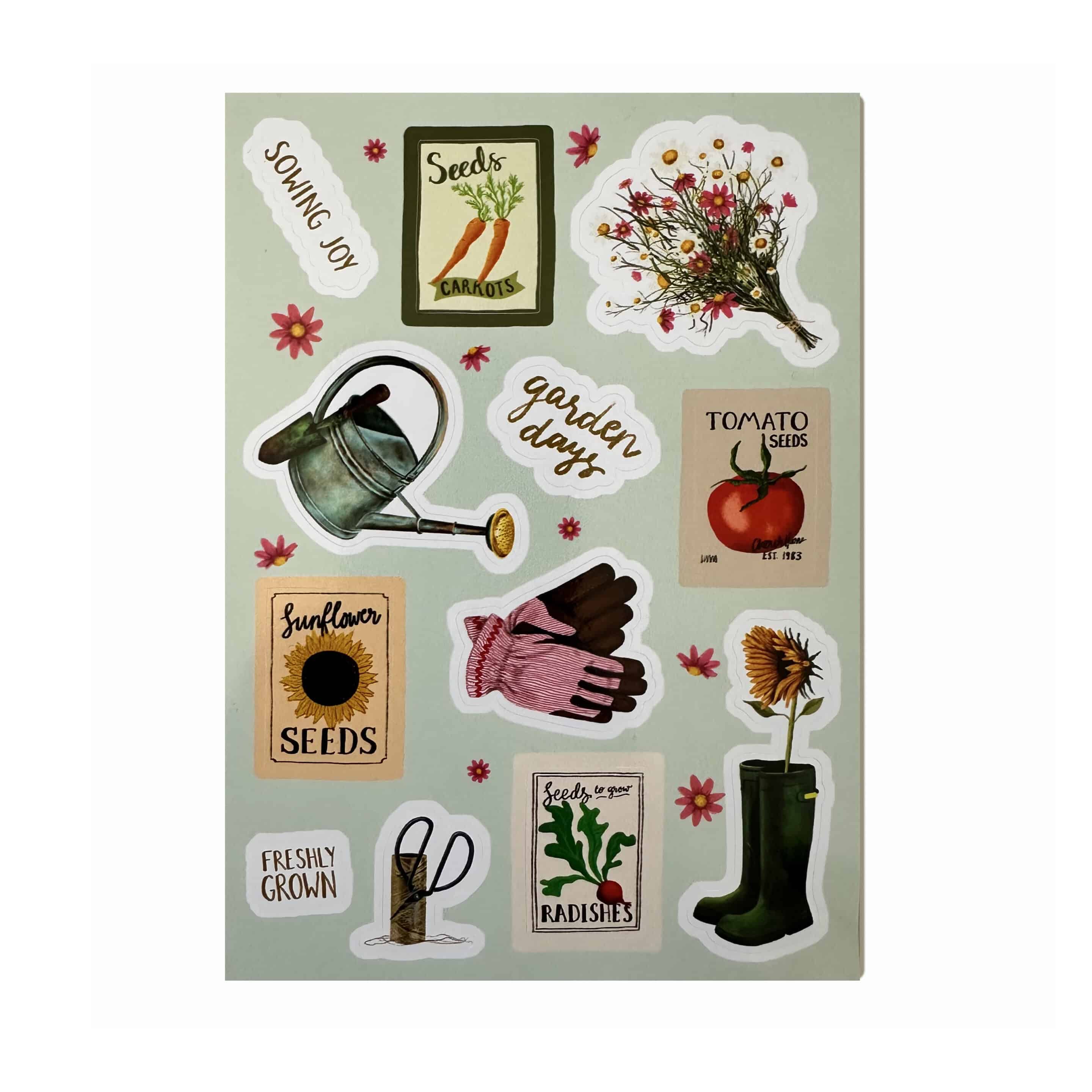 Spring Gardening Sticker Sheet | Stationery for Gardeners